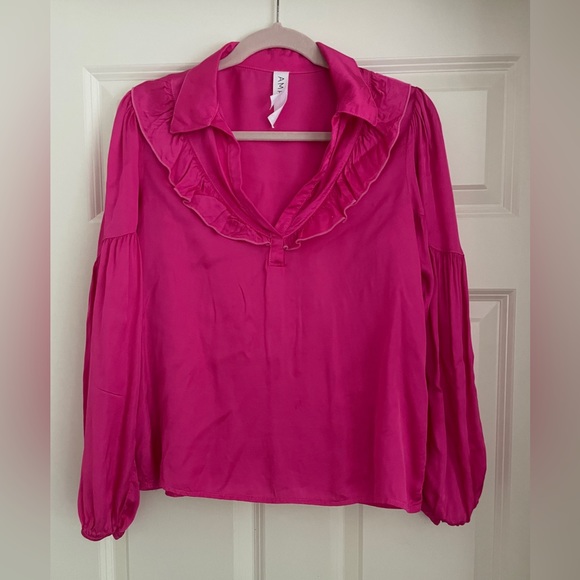 Anthropologie | Tops | Nwt Amadi Anthropologie Barbie Pink Ruffle ...